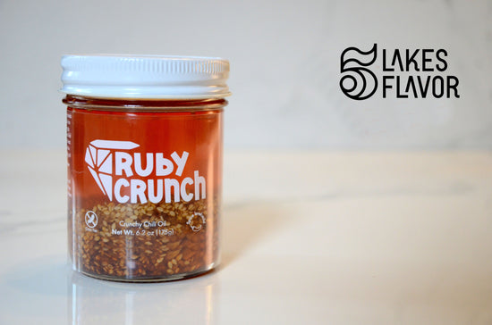 Ruby Crunch Hand-Crafted Crunchy Chili Oil – 5 Lakes Flavor